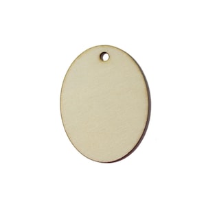25 Qty 2 Inch OVAL Wooden TAG Craft Circles, DIY Craft Supplies Two ...