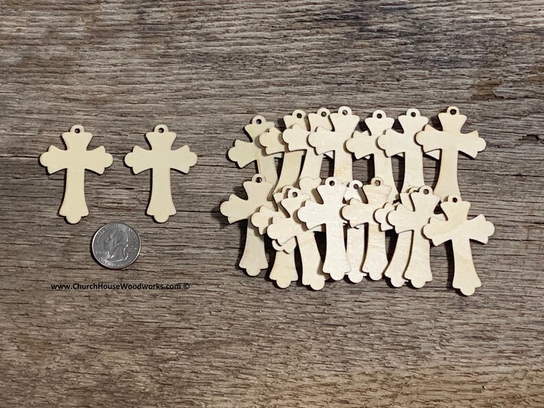 25 Qty 2 Inch CROSSES Wooden TAG DIY Craft Supplies Two Inch - Etsy