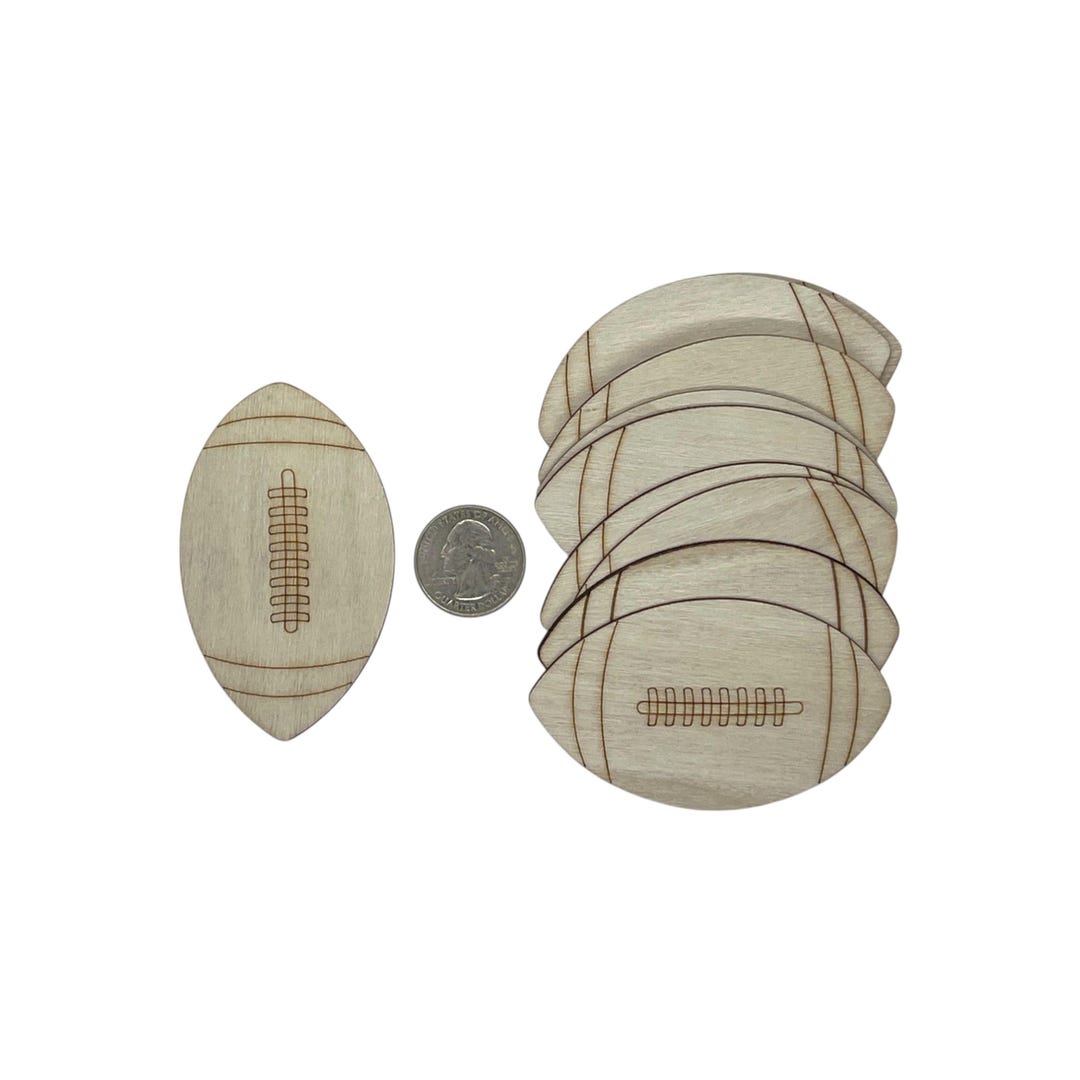 10 Wood Football Cutouts – 3" Unfinished Birch Blanks – DIY Craft ...
