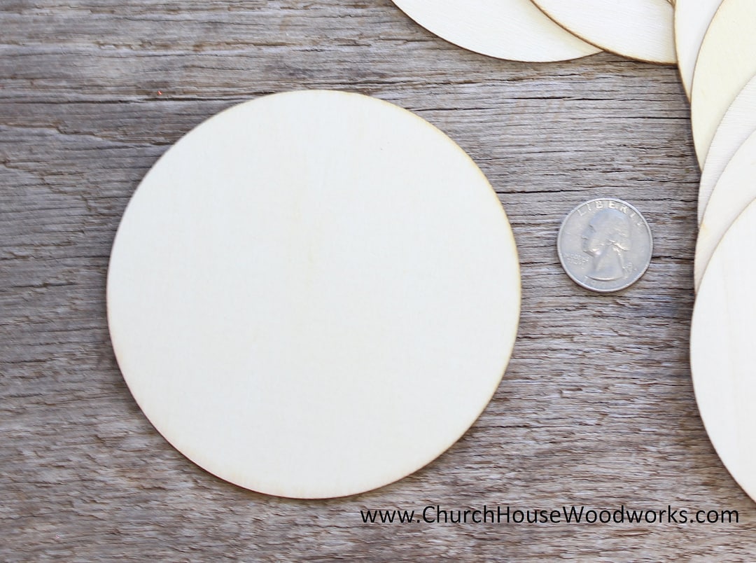 10 Qty 4 Inch Wooden CIRCLES Craft Circles, DIY Craft Supplies 4" Wood ...