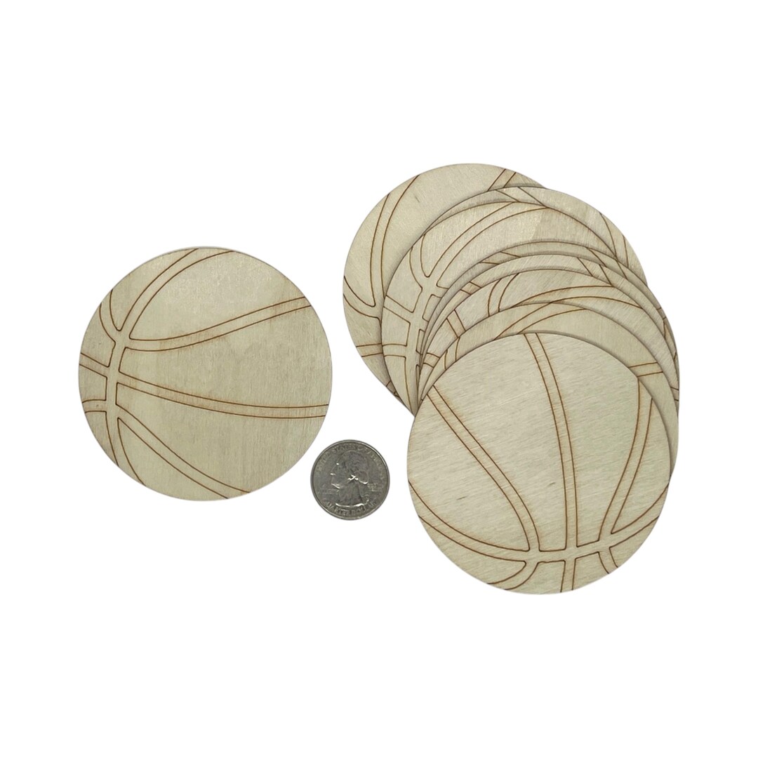 10 Pcs 3" Wood Basketball Cutouts – Unfinished Birch Blanks – DIY Craft ...