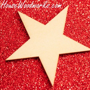 25 Qty 4 Inch Wooden Stars, Flag Making Wood Stars, DIY Craft Supplies ...