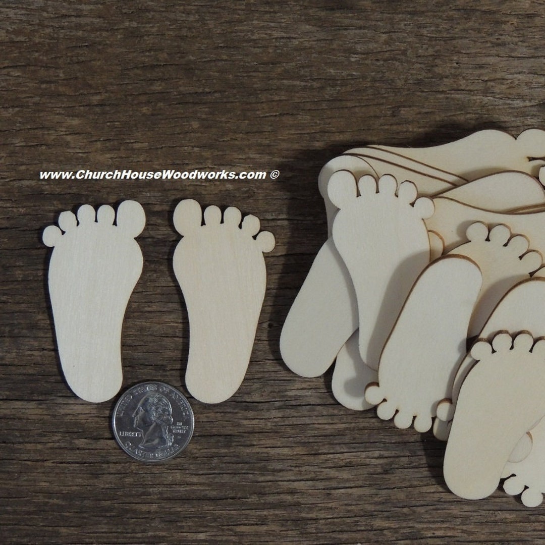 Baby Feet Wood Cutouts (25 Pcs) – Unfinished Birch Craft Supply - Etsy