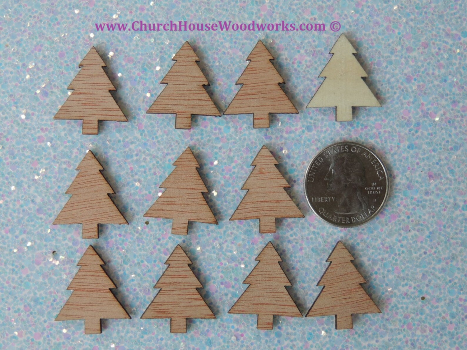 Little Wood Christmas Tree 1 Inch Tall Embellishments for - Etsy