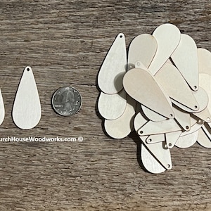 25 Qty 2 Inch Tear, Teardrop Wooden Craft Shapes, DIY Craft Supplies ...