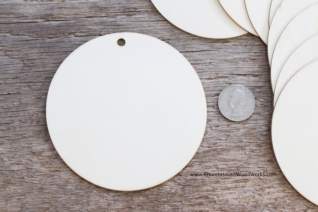 10 Wood Tag Circles With Hole – 4" Unfinished Birch Blanks – DIY Craft ...