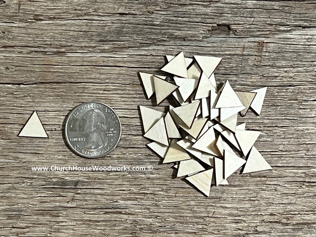 50 TRIÁNGULOS de madera en blanco de 1/2 pulgada para manualidades ...