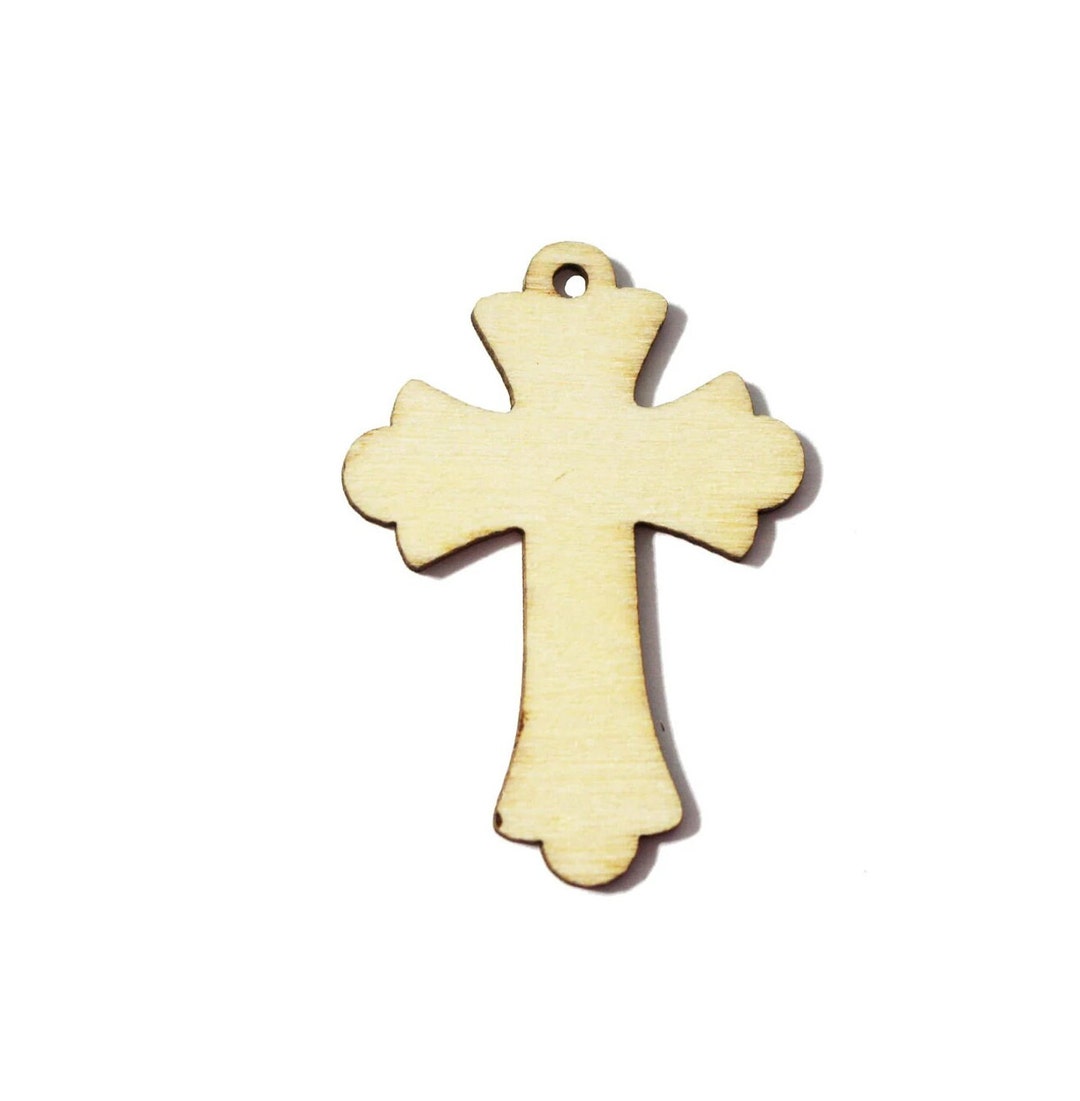 25 Qty 2 Inch CROSSES Wooden TAG, DIY Craft Supplies Two Inch Earring ...