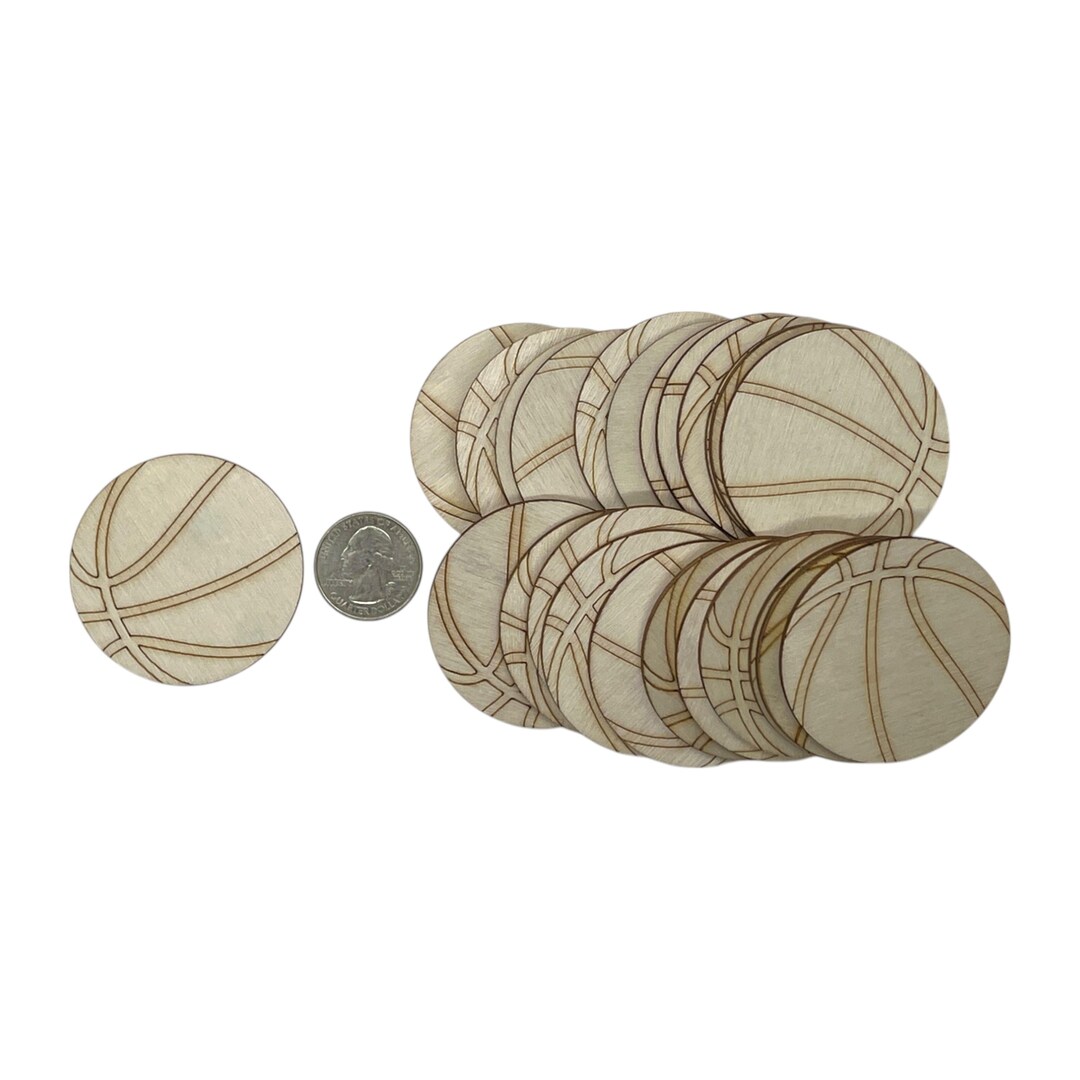 25 Pcs 2" Wood Basketball Cutouts – Unfinished Birch Blanks – DIY Craft ...