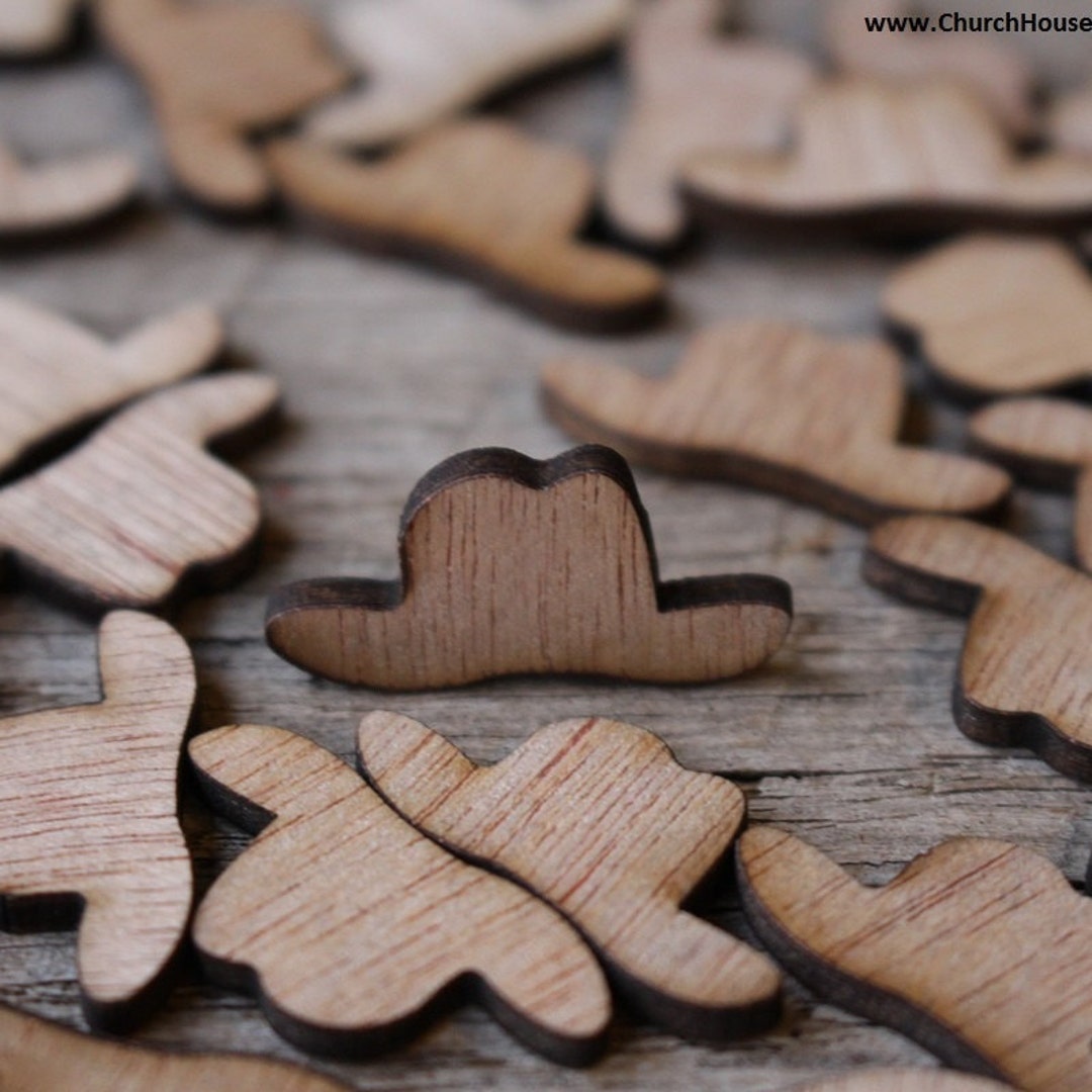 100 Dark Veneer Cowboy Hat Wood Cutouts – Western DIY Craft Supply - Etsy