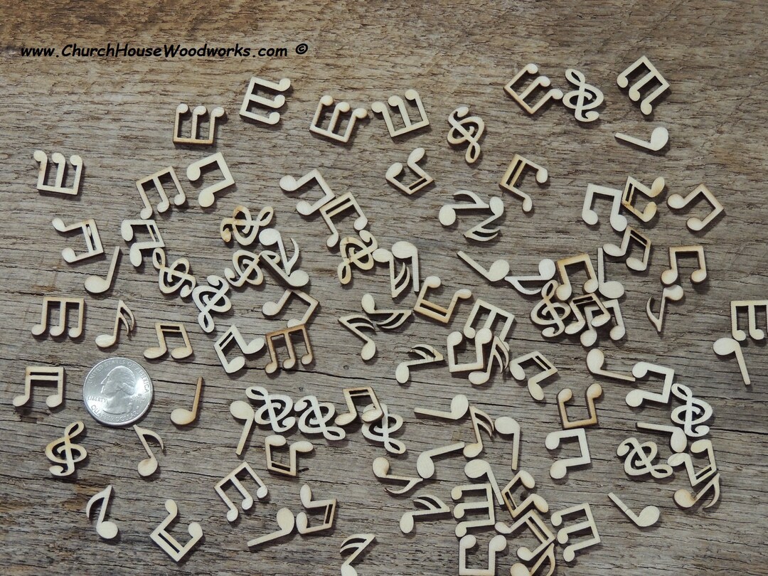 100 Music Note Wood Cutouts – Unfinished Birch Blanks – DIY Craft ...