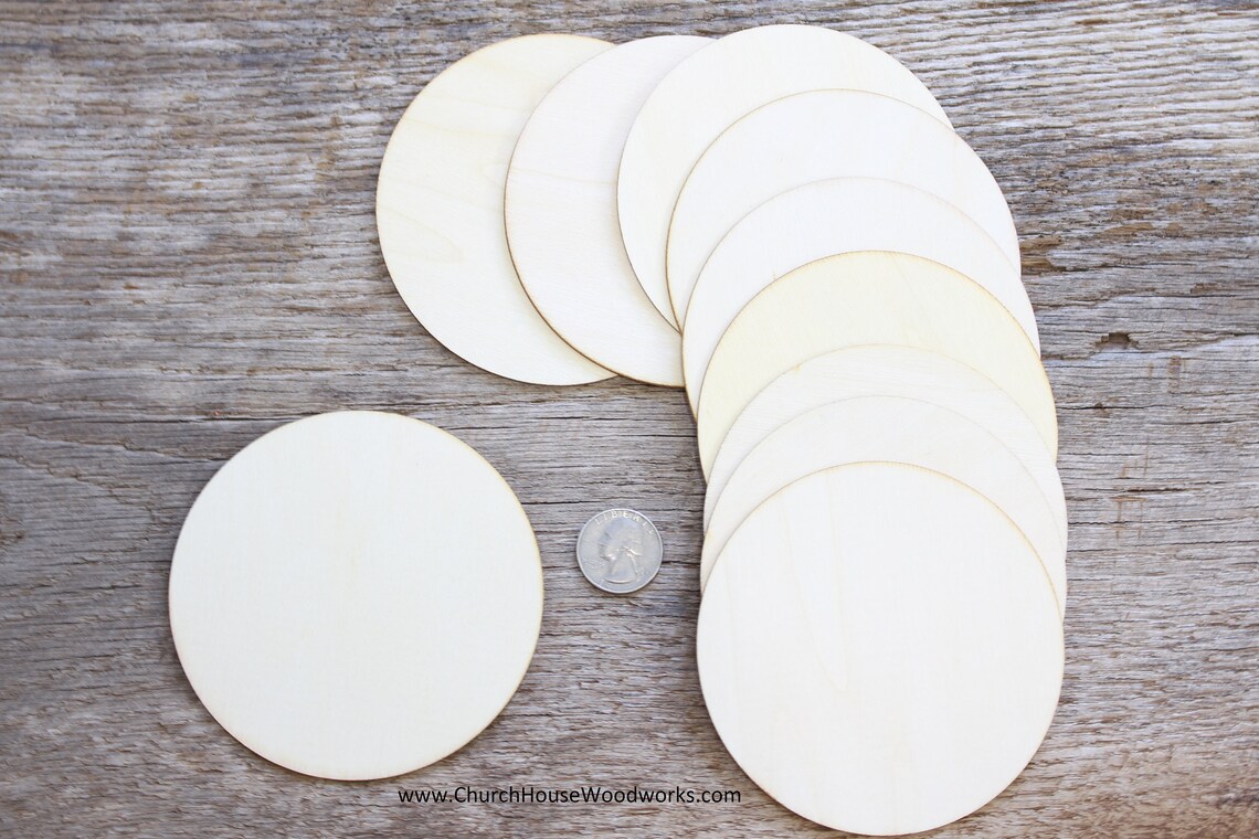 10 Qty 4 Inch Wooden CIRCLES Craft Circles DIY Craft Supplies | Etsy