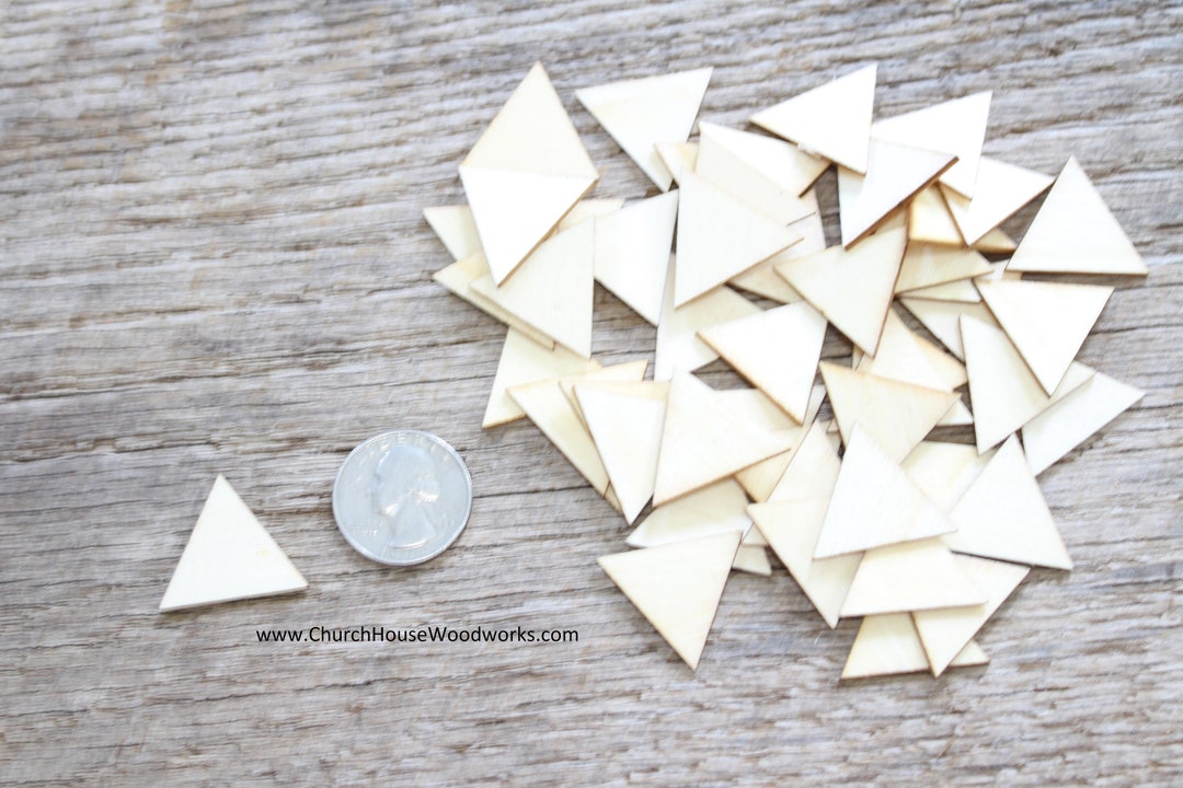 50 Blank 1 Inch Wooden Craft TRIANGLES, DIY Craft Supplies One Inch ...
