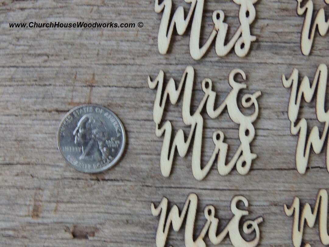 25 Qty Mr & Mrs Cursive Writing, Wedding Decor, DIY, Crafts, Wood ...