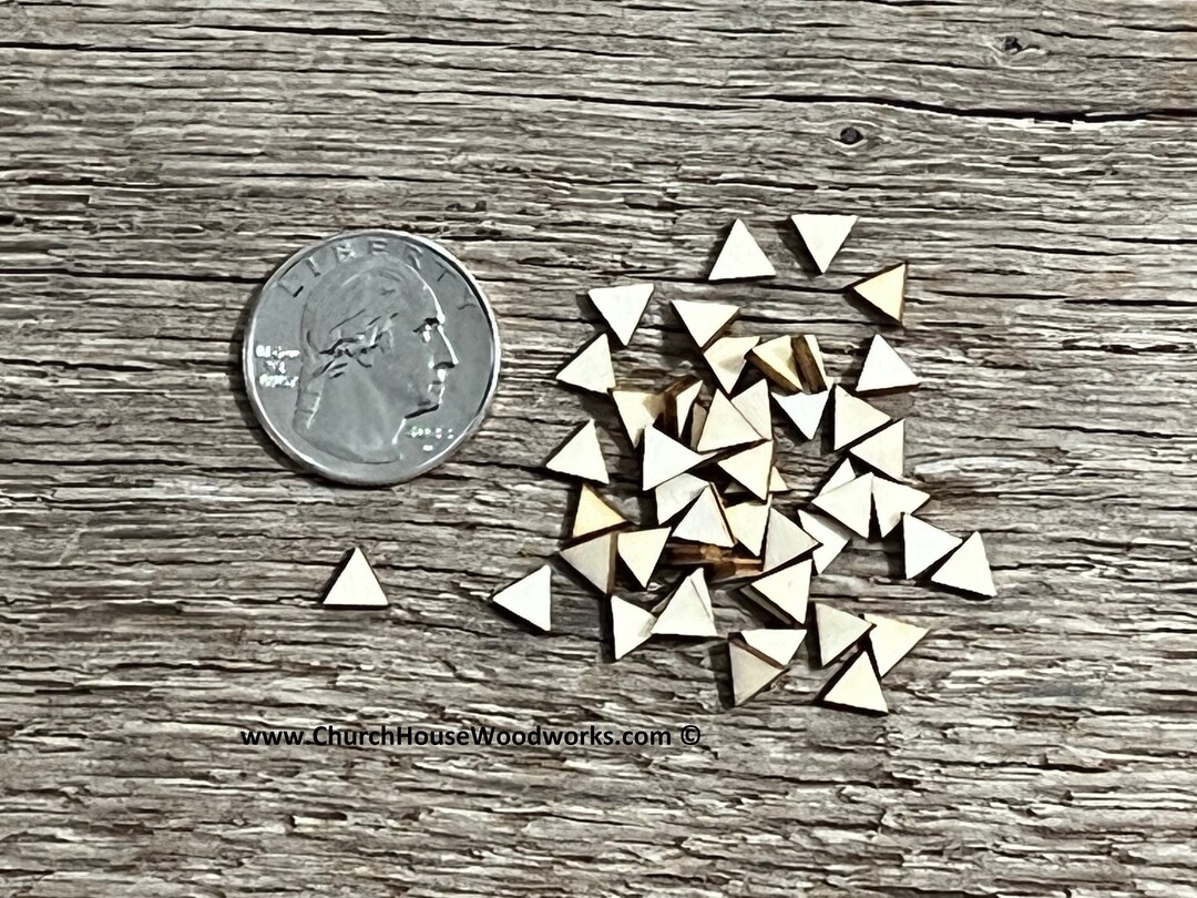 50 Small 1/4 Inch Wooden Craft Triangles , DIY Craft Supplies Quarter ...
