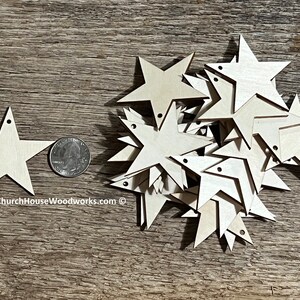 25 Qty 2 Inch Five Point Star Wooden Craft Shapes, DIY Craft Supplies ...