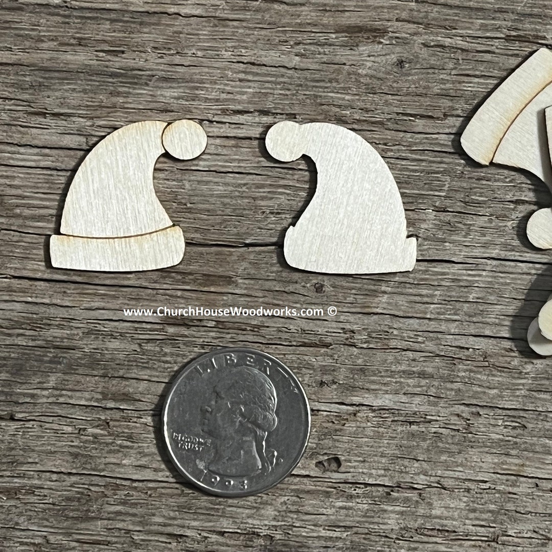 50 Pcs 1" Santa Hat Wood Cutouts – Unfinished Birch Blanks – DIY ...