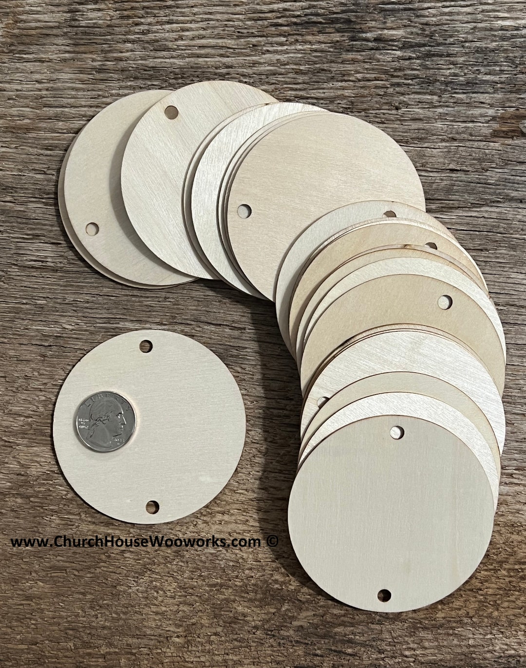 25 Pcs 3" Wood Tag Circles With 2 Holes – Unfinished Birch Blanks – DIY ...