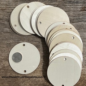 25 Pcs 3" Wood Tag Circles With 2 Holes – Unfinished Birch Blanks – DIY ...