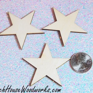 50 Qty 2 Inch Wooden Stars, Flag Making Wood Stars, DIY Craft Supplies ...