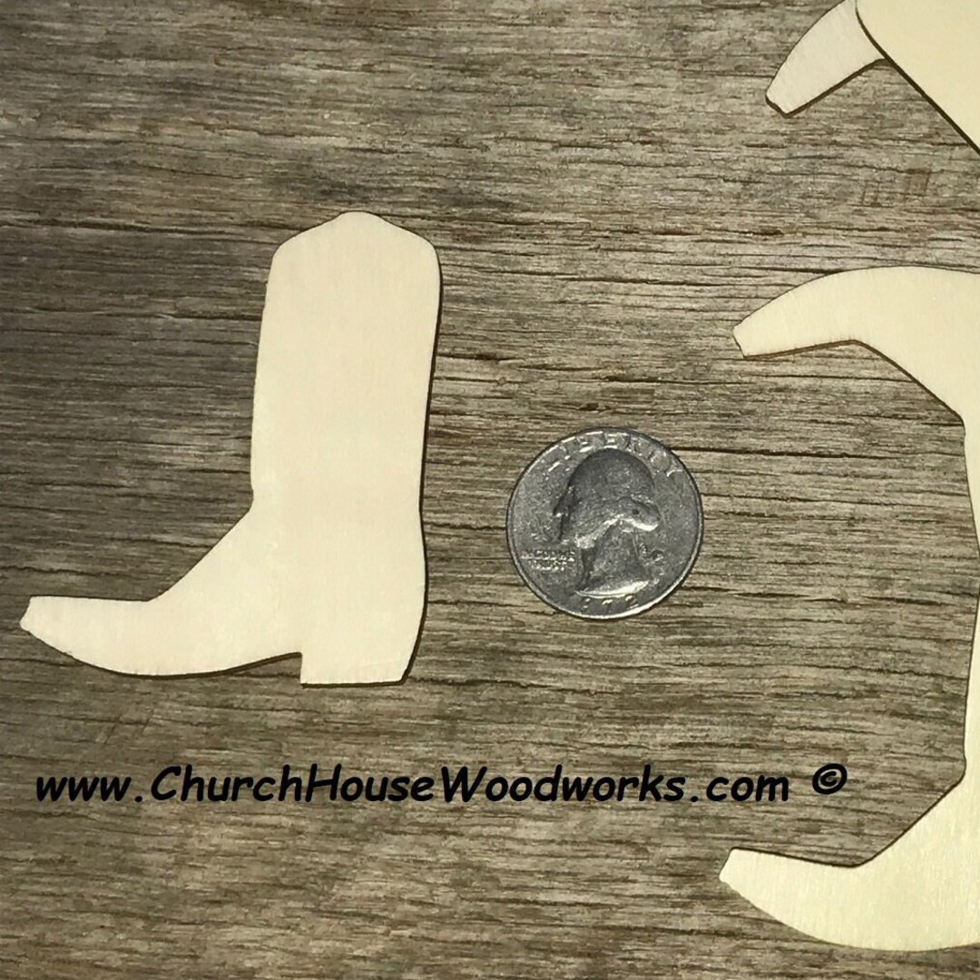 25 Pcs 2" Wood Cowboy Boot Cutouts – Unfinished Birch Blanks – DIY ...