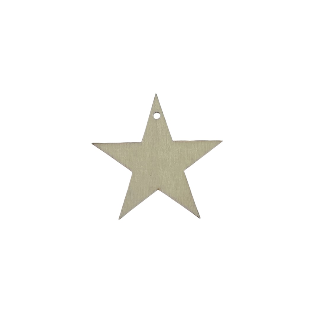 25 Qty 1-1/2 Inch Five Point Star Wooden Craft Shapes, DIY Craft ...