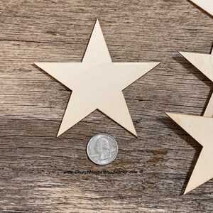 25 Qty 4 Inch Wooden Stars, Flag Making Wood Stars, DIY Craft Supplies ...