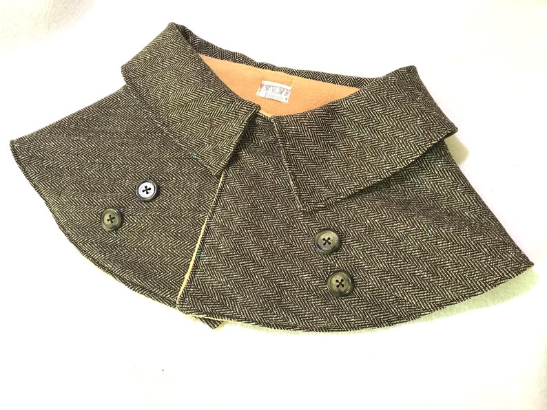 Tweed CAPELET Herringbone Detective Dog Cape With Fleece | Etsy