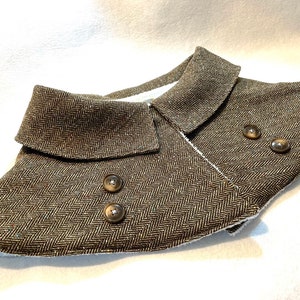 Tweed CAPELET Herringbone Detective Dog Cape With Fleece - Etsy