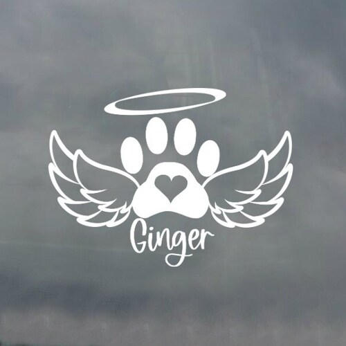 Dog Angel Car Decal Rainbow Bridge Decal Dog Memorial - Etsy