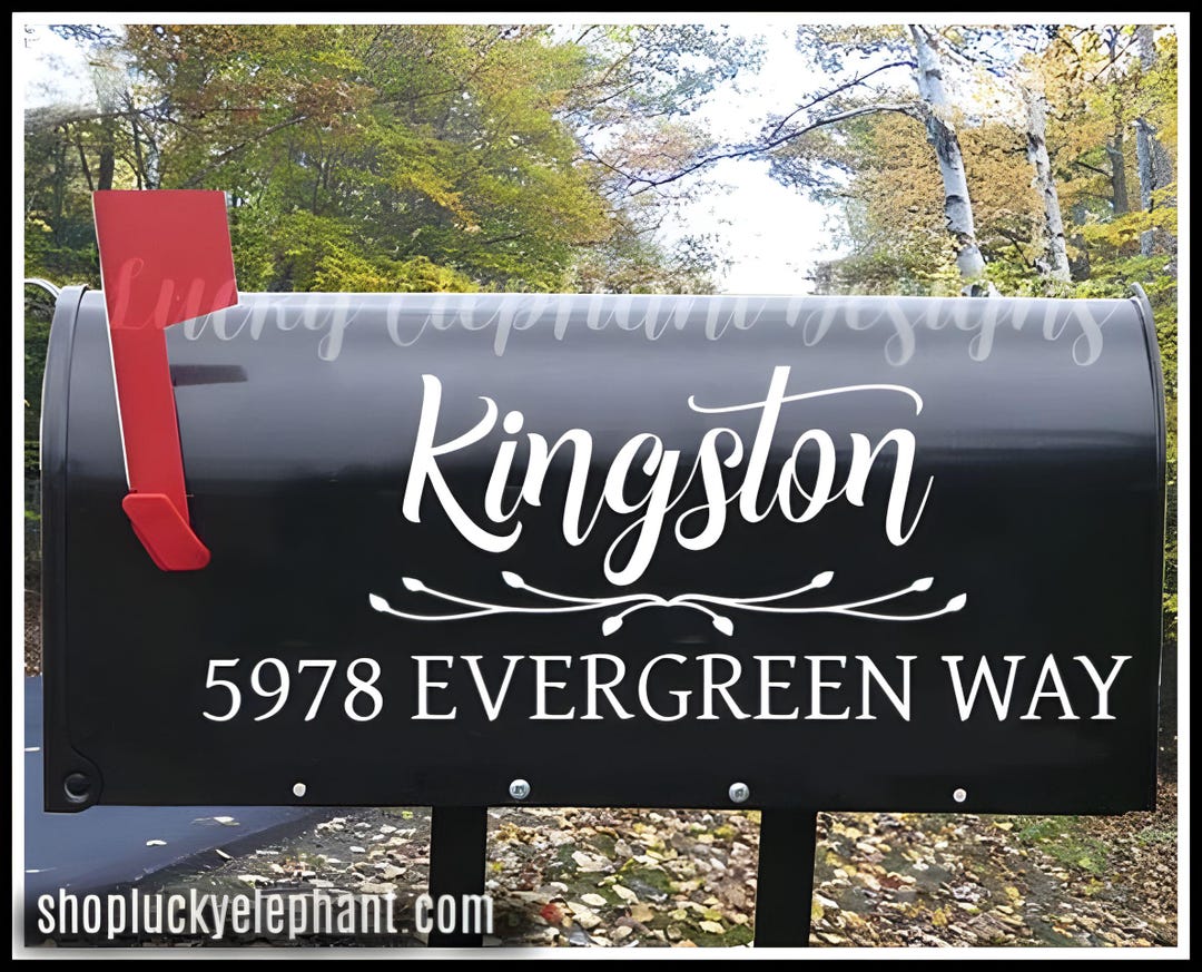 Personalized Mailbox Name Decal - Last Name Mailbox Sticker - Custom ...