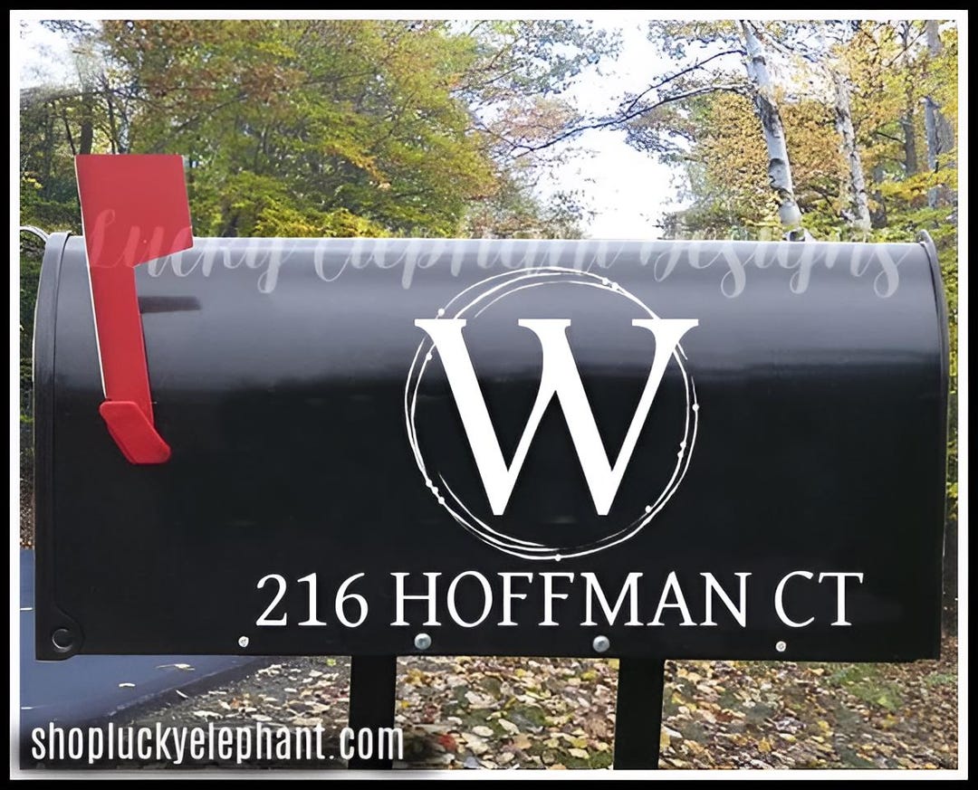 Personalized Mailbox Initial Decal - Last Initial Mailbox Sticker ...