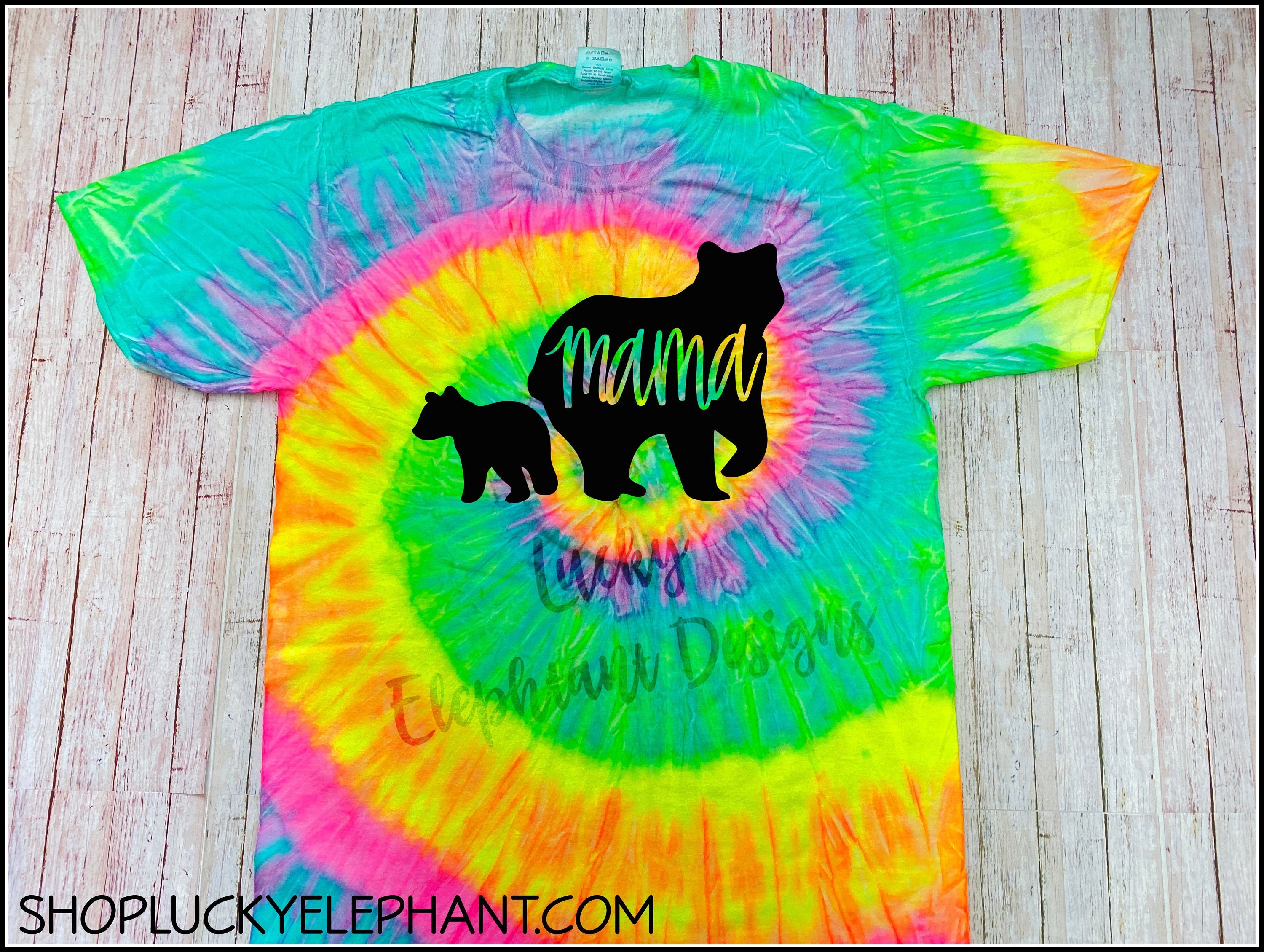 Mama Oso Tie Dye Camisa Minty Rainbow Tie Die Camisa Mama - Etsy España