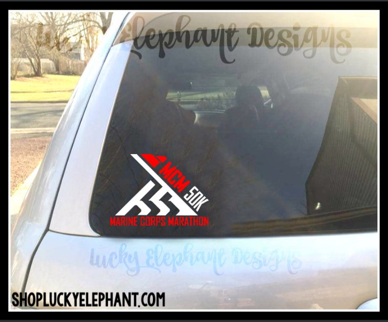 4" Red and Black Marine Corps Marathon Decal - MCM 50K Decal - Marine ...