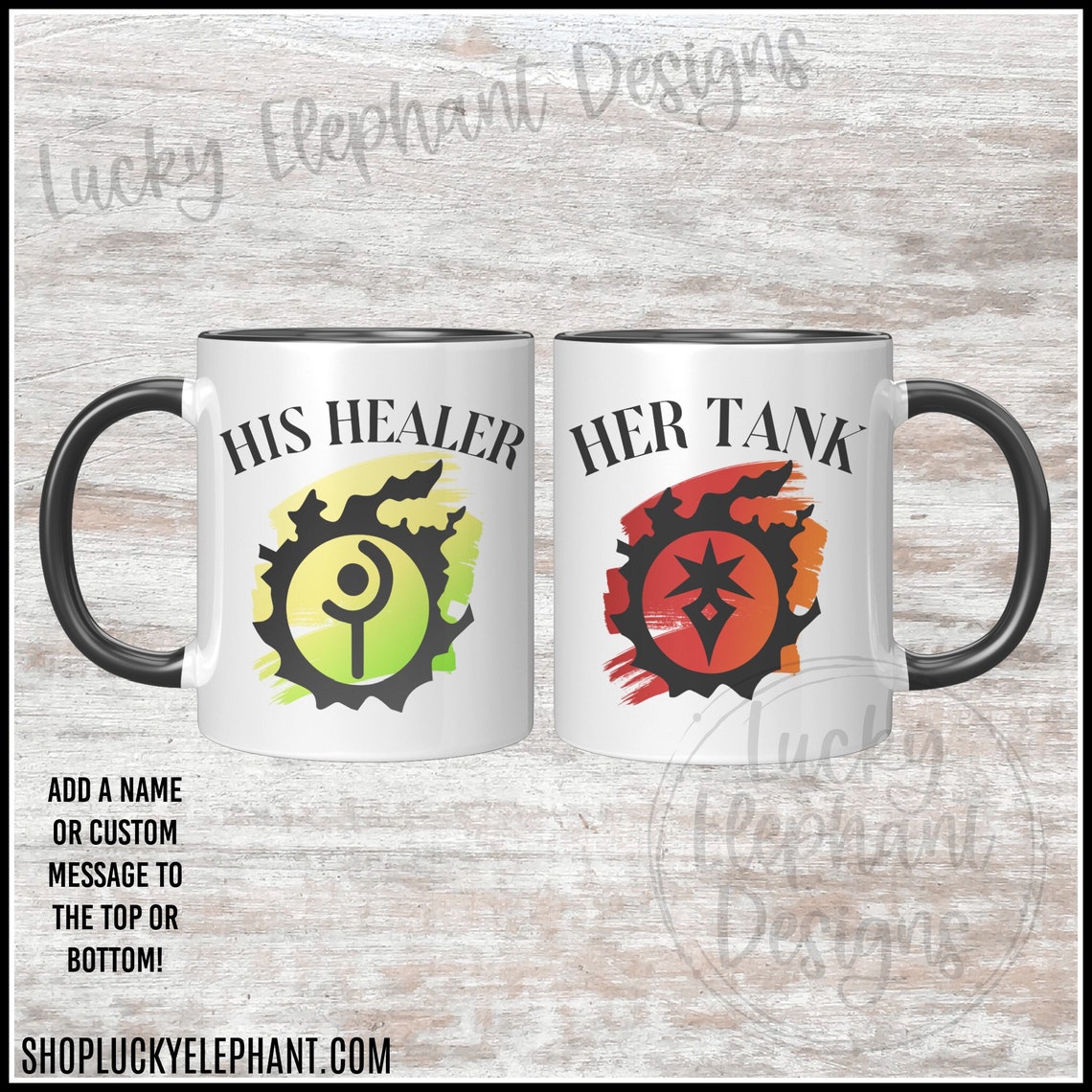 FFXIV Job Logo Mugs - FFXIV Job Coffee Mug - Her Tank His Healer Mug ...