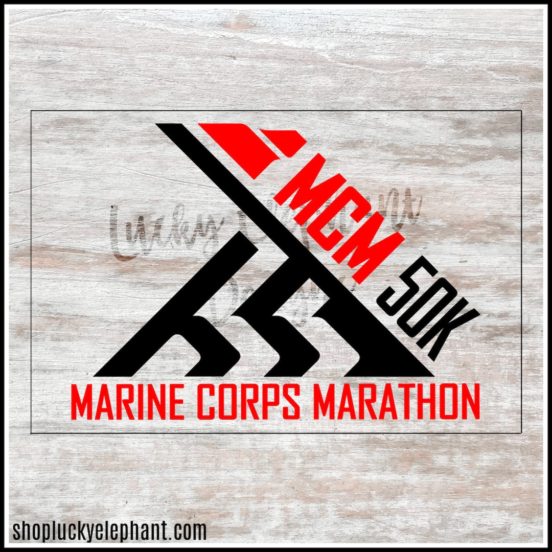 4" Red and Black Marine Corps Marathon Decal - MCM 50K Decal - Marine ...