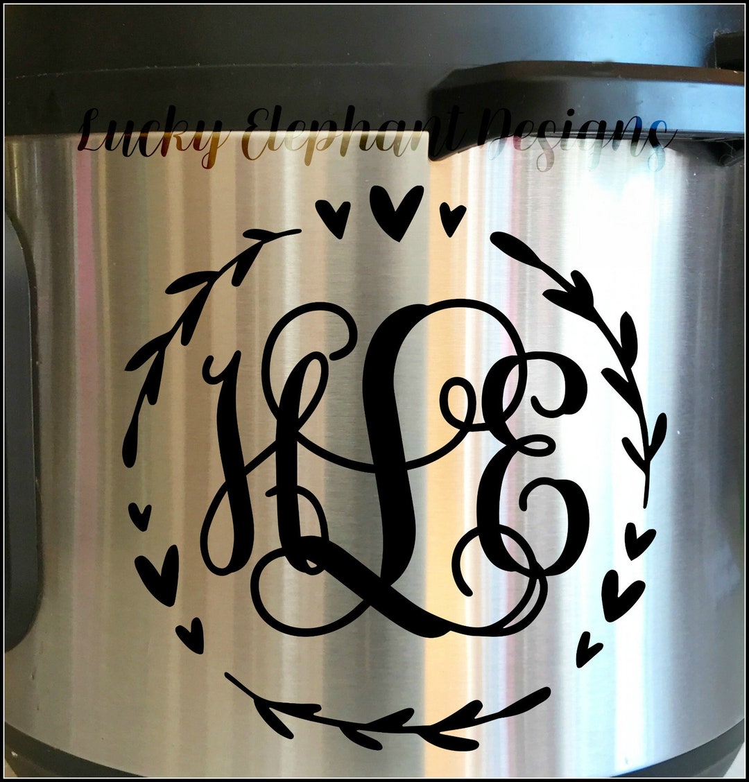 Monogram Instant Pot Decal - Instant Pot Monogram Decal - Instant Pot ...