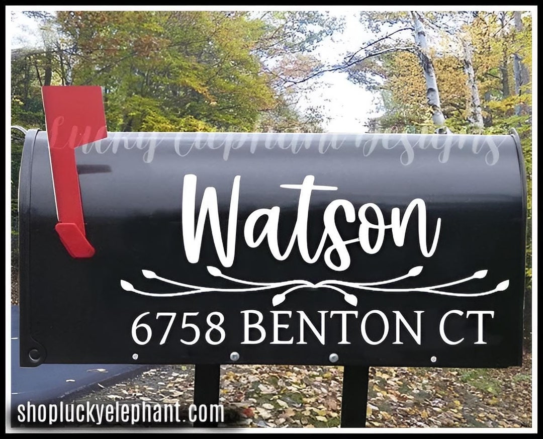 Personalized Mailbox Name Decal - Last Name Mailbox Sticker - Custom ...
