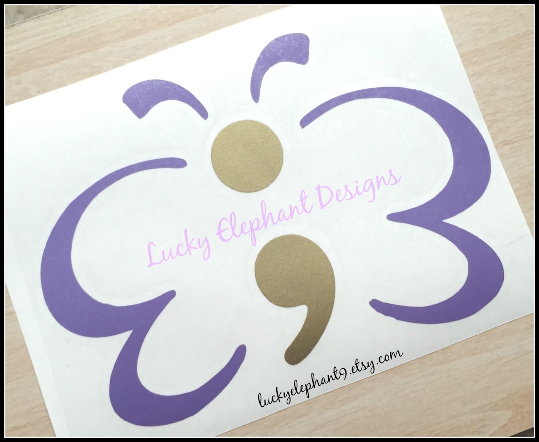 Semicolon Butterfly Decal - Semicolon Decal - Semicolon Butterfly Car ...