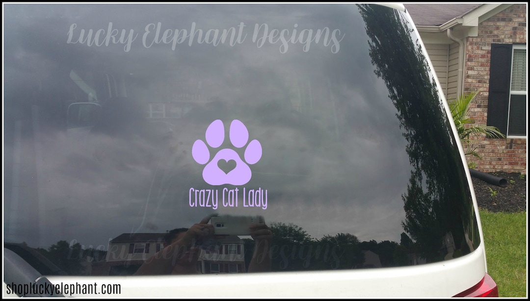 Crazy Cat Lady Decal - Crazy Cat Lady Sticker - Cat Lady Window Decal ...