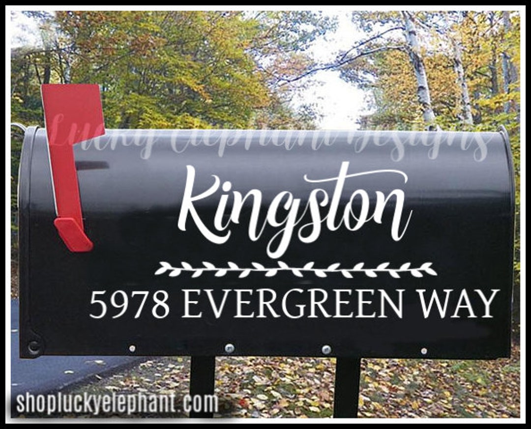 Set of 2 Mailbox Name Decals Last Name Mailbox Stickers Custom Mailbox ...