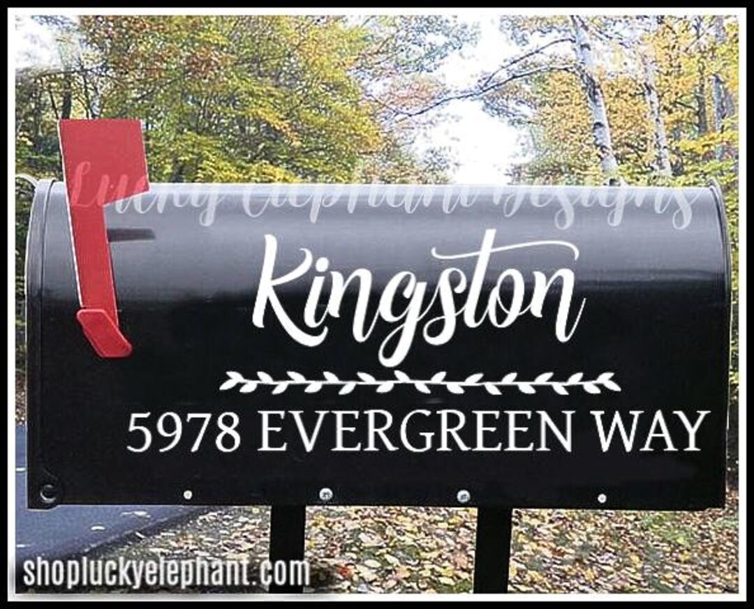 Set of 2 Mailbox Name Decals - Last Name Mailbox Stickers - Custom ...