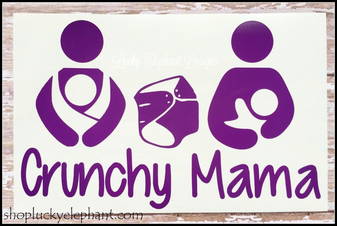 Crunchy Mama Car Vinyl Decal - Crunchy Mama Decal - Babywearing Cloth ...