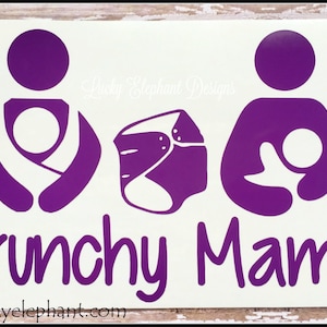 Crunchy Mama Car Vinyl Decal - Crunchy Mama Decal - Babywearing Cloth ...