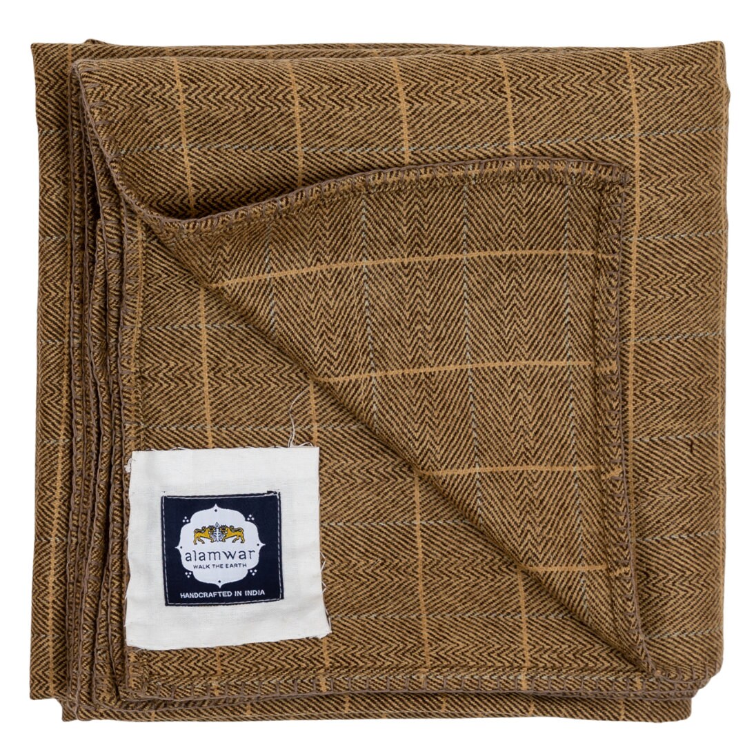 Highlands Sandstone Herringbone Wool Throw - Etsy