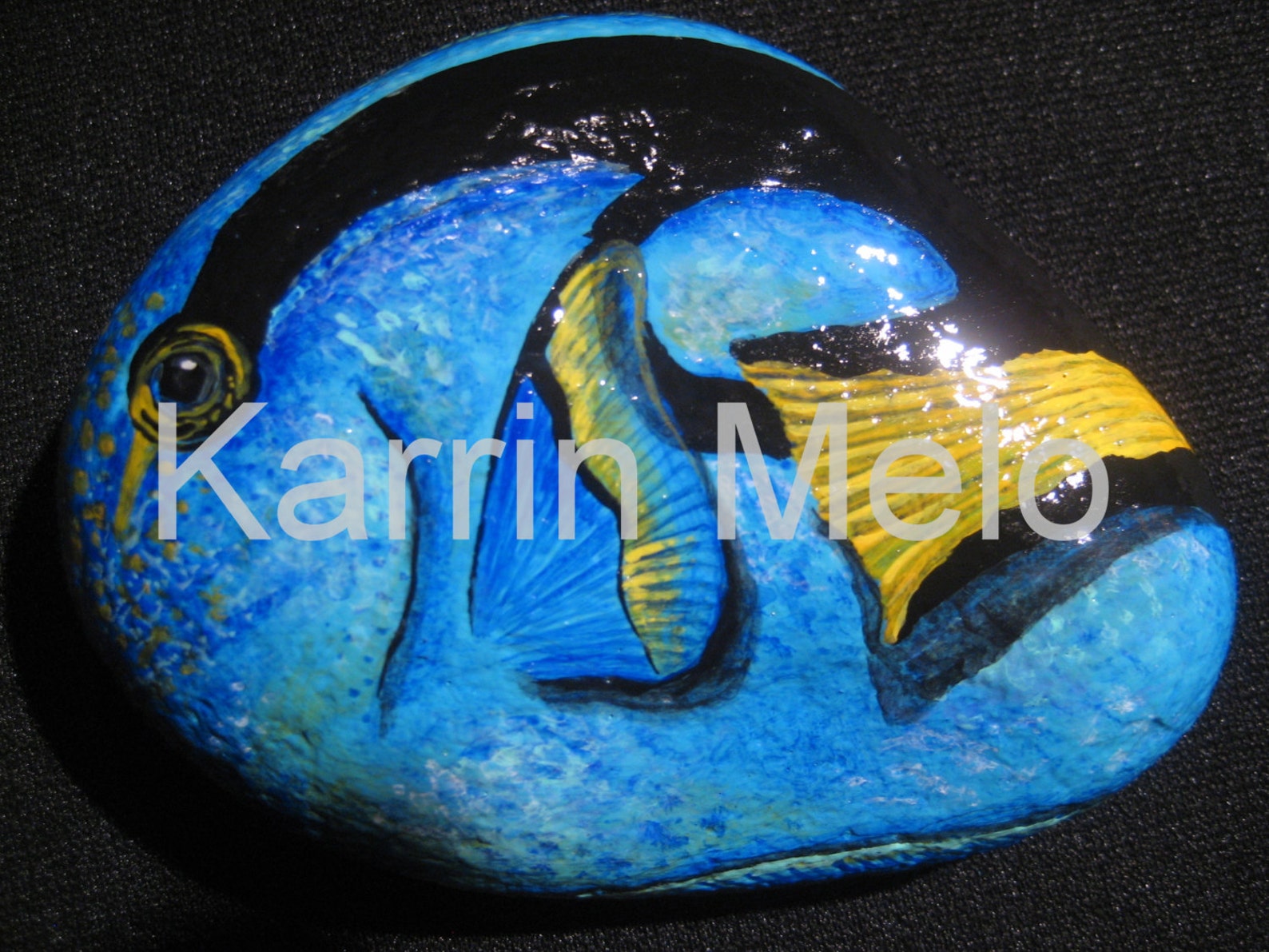 Painted Stone / River Rock/ Tropical/ Fish / Garden Stone / Nautical ...