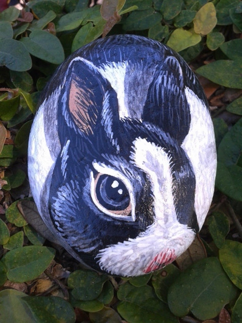 Rabbit Rock/garden Stones/painted Easter/christmas Gift /bunny/basket ...