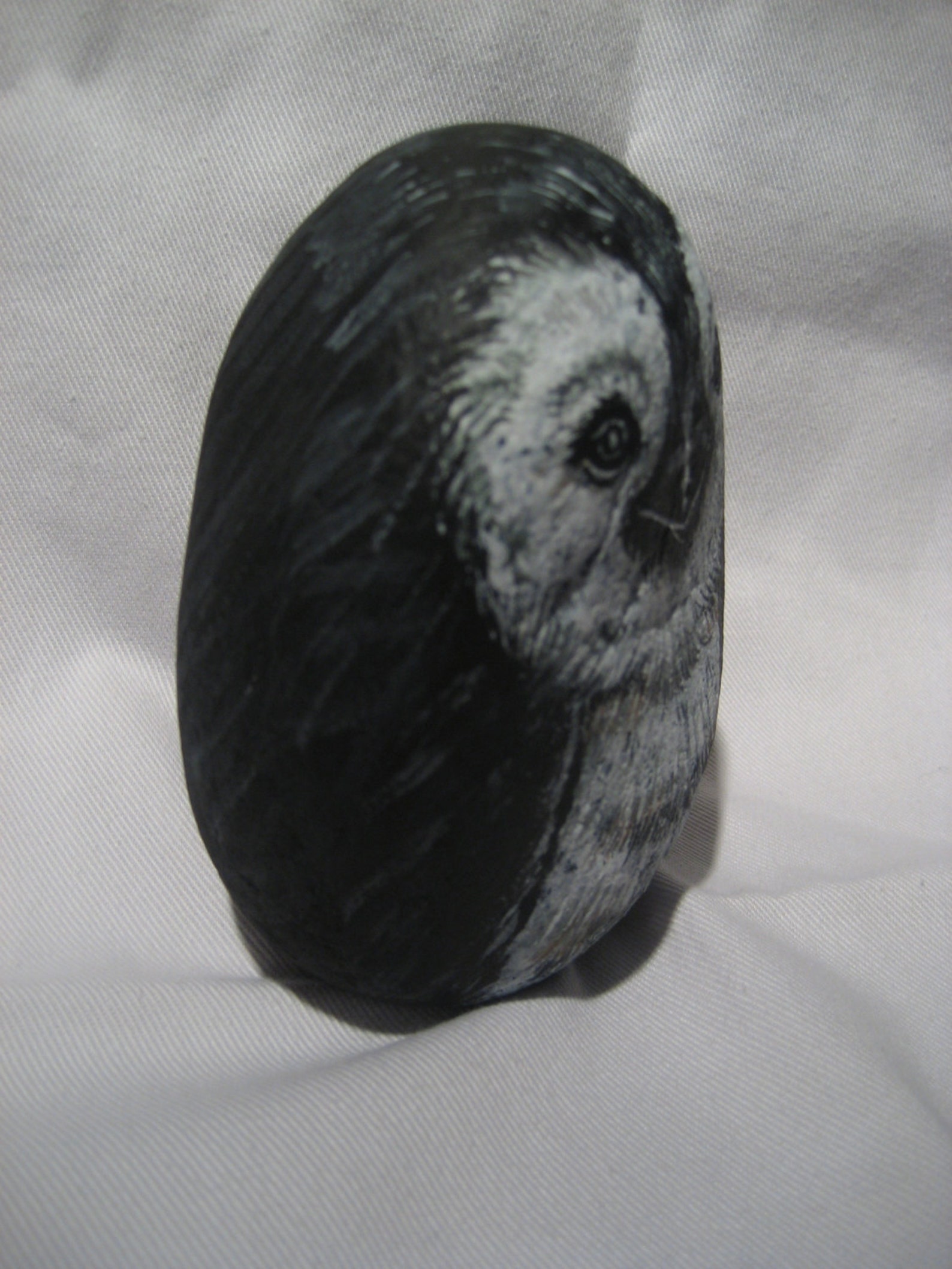 Original Hand Painted Stone / Baby Penguin River Rock With Acrylics for ...