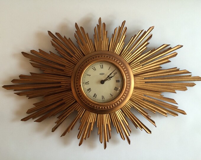 Original Art Deco Sun Clock in Wooden Frame - Etsy