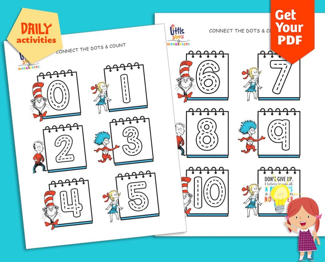 Homeschooling Dr Seuss Counting Printable Worksheet for Toddler Daily ...